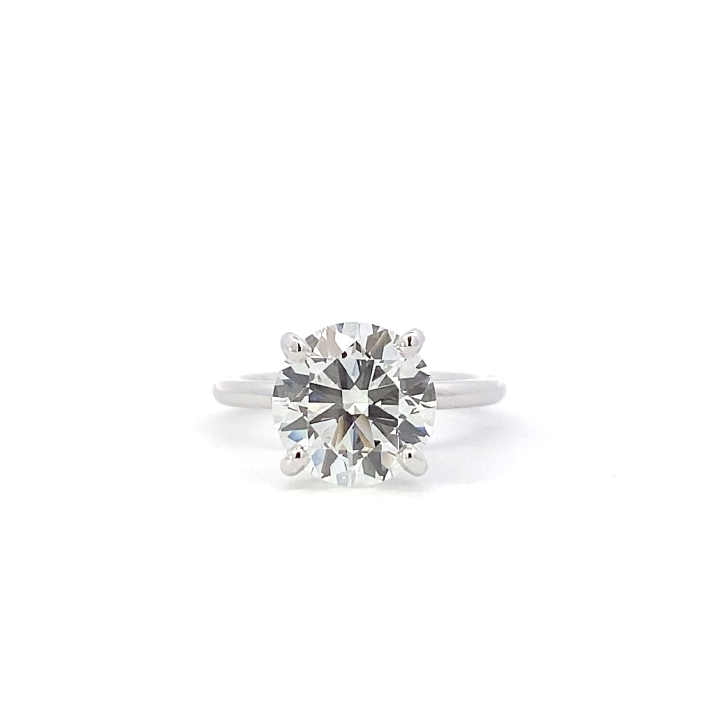 3.46ct round brilliant solitaire lab diamond engagement ring