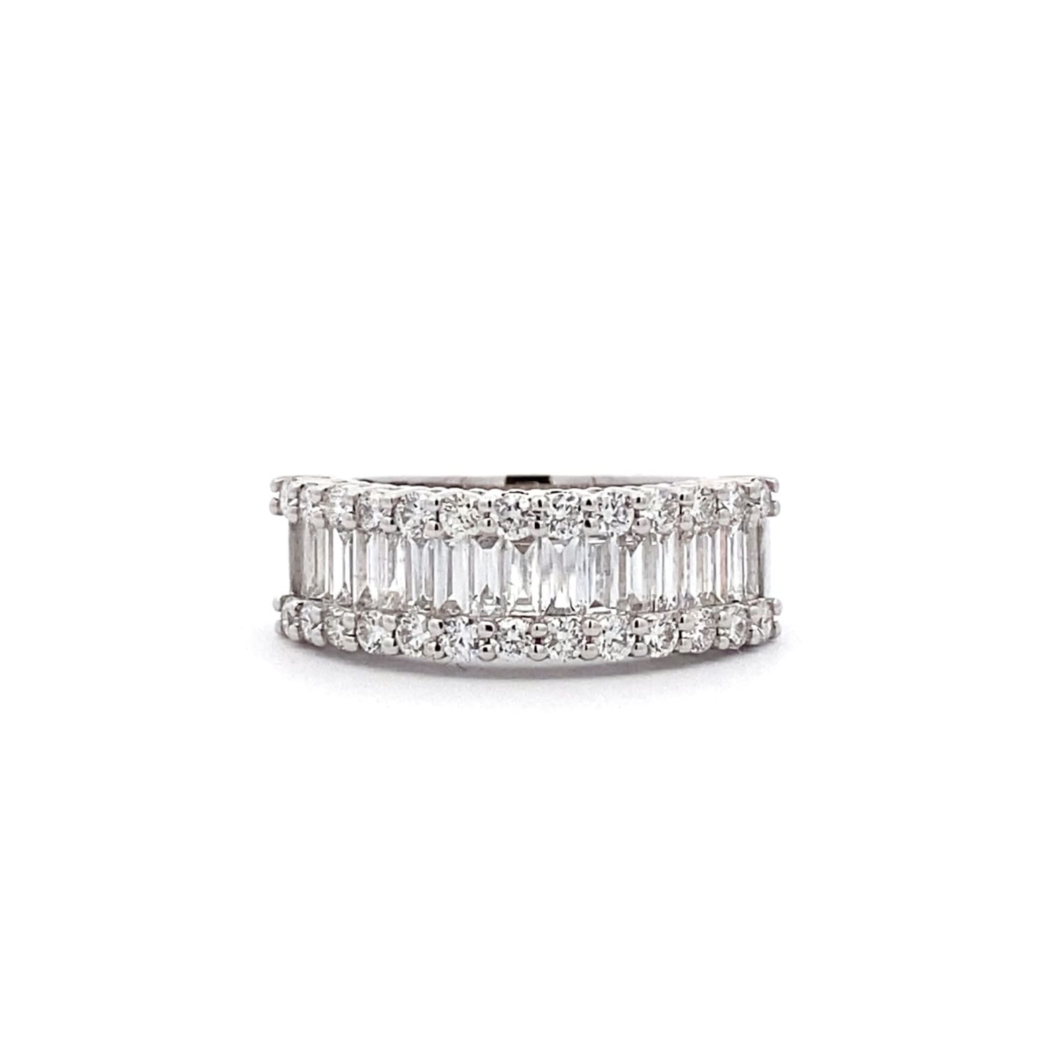 1.99ct tdw baguette and rbc natural mined diamond ring